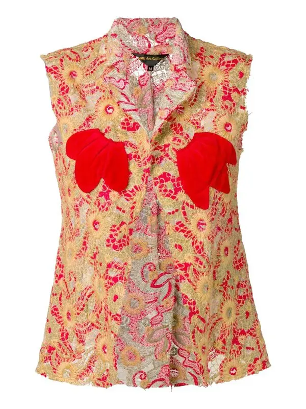 Comme Des Garçons Embroidered Waistcoat - Red