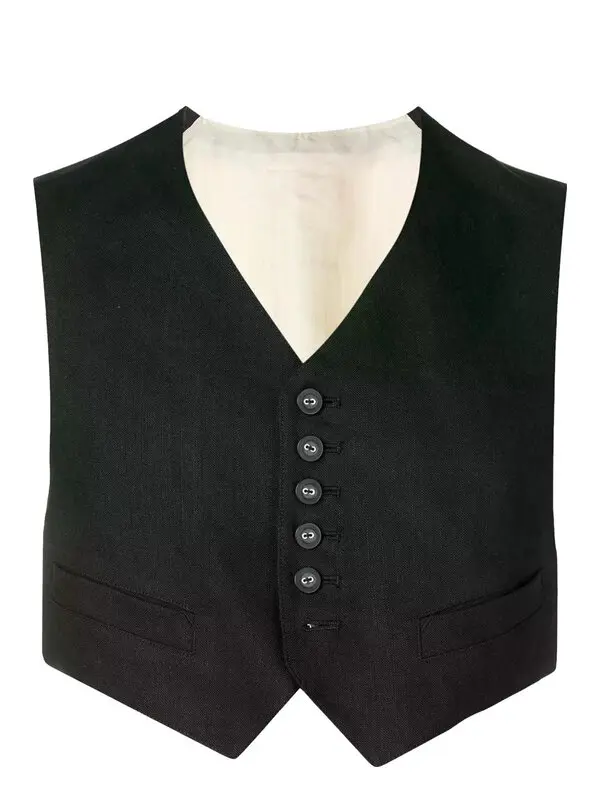 Jean Paul Gaultier Cropped Waistcoat - Black