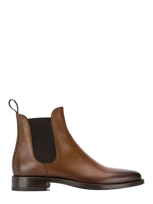 SCAROSSO Enzo Leather Chelsea Boots - Brown