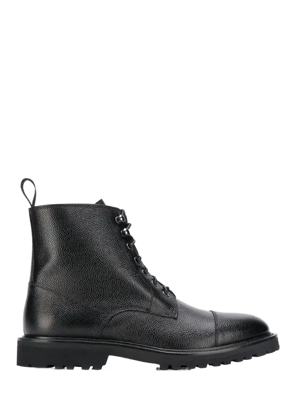 SCAROSSO Jackie Grain Ankle Boots - Black