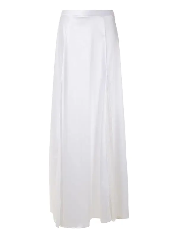 AMIR SLAMA Lace Panels Maxi Skirt - White