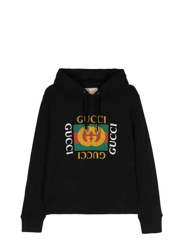 Gucci Interlocking G Cotton Hoodie - Black