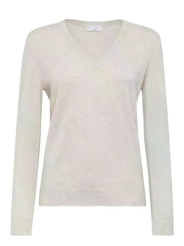 Brunello Cucinelli Long-sleeve Fitted Jumper - Neutrals