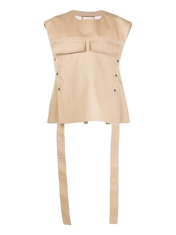 Plan C Oversized Utility Vest - Neutrals