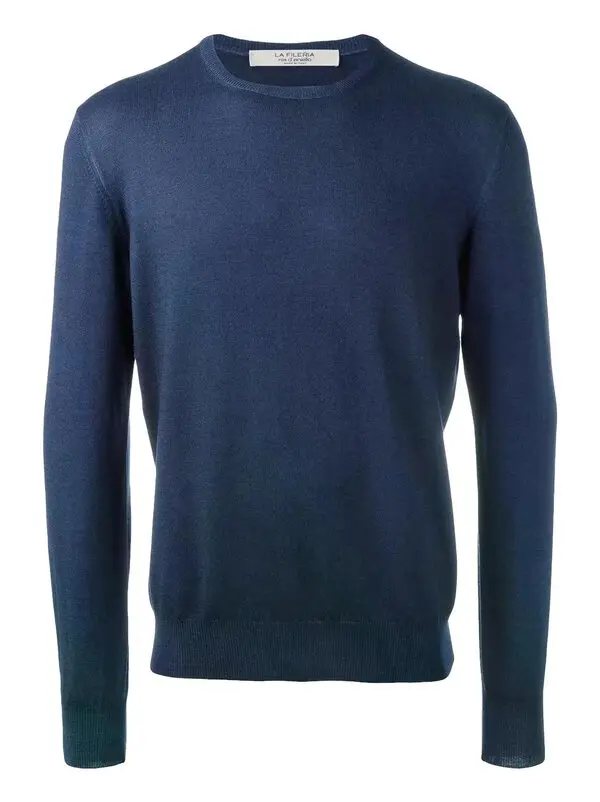 D4.0 Virgin Wool Crewneck Sweater - Blue