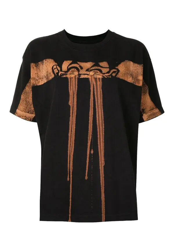 AGANOVICH Graphic-print Cotton T-shirt - Black