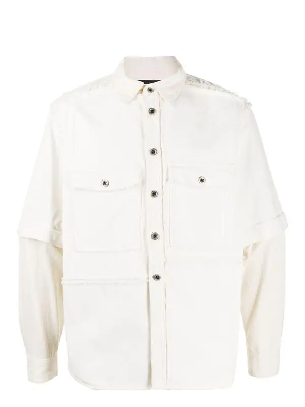 DIESEL® Cotton Denim Oversized Jacket - White