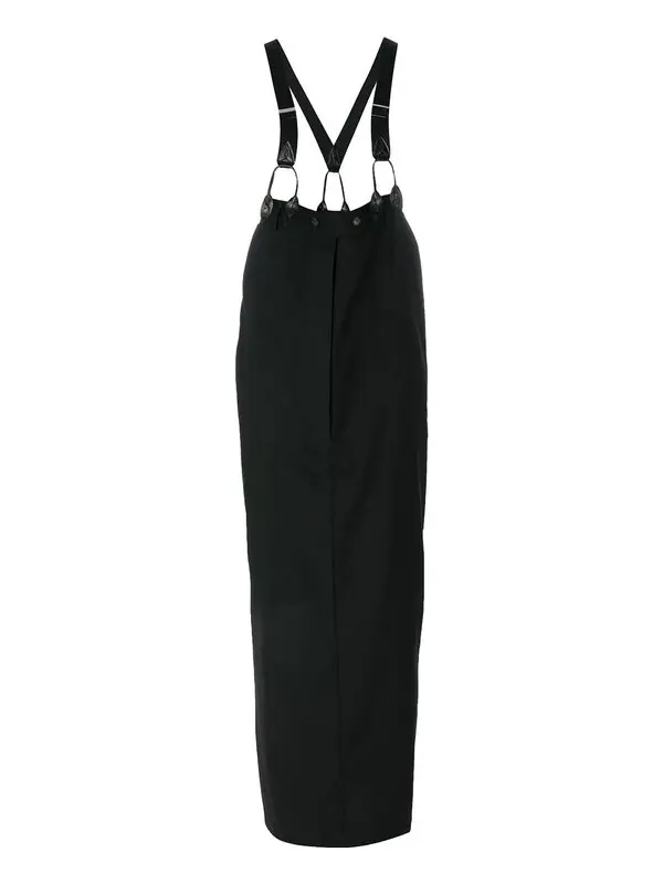 Jean Paul Gaultier Long Skirt With Suspenders - Black