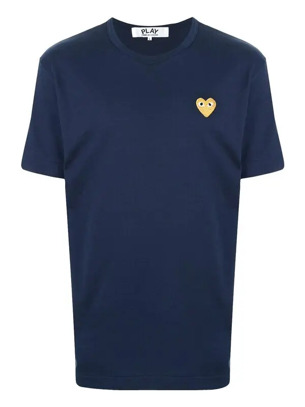 Play Comme Des Garcon Embroidered Logo T-shirt - Blue