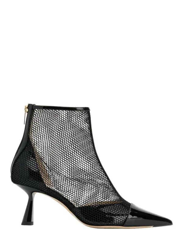 JIMMY CHOO Kix Mesh Patent-leather Ankle Boots - Black