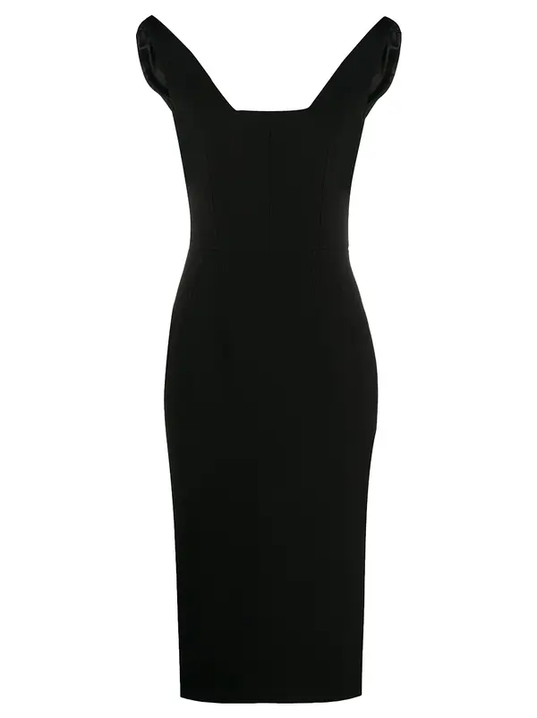 Dolce & Gabbana Fitted Midi Dress - Black