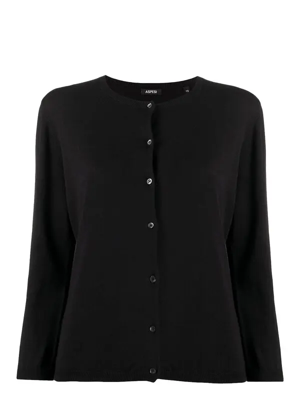 Aspesi Round-neck Cardigan - Black