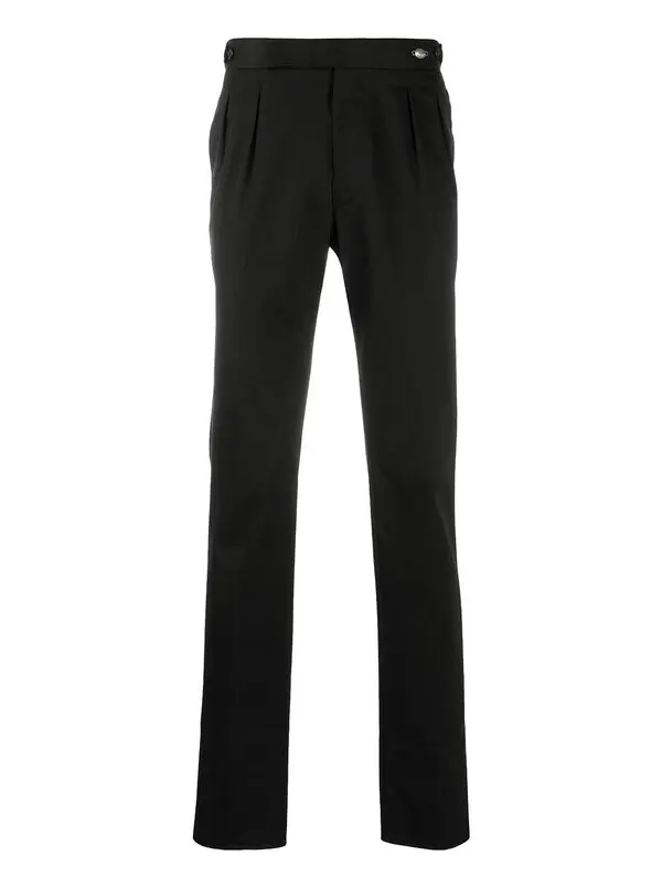 Tagliatore Pleated Trousers With Side Fastening - Black