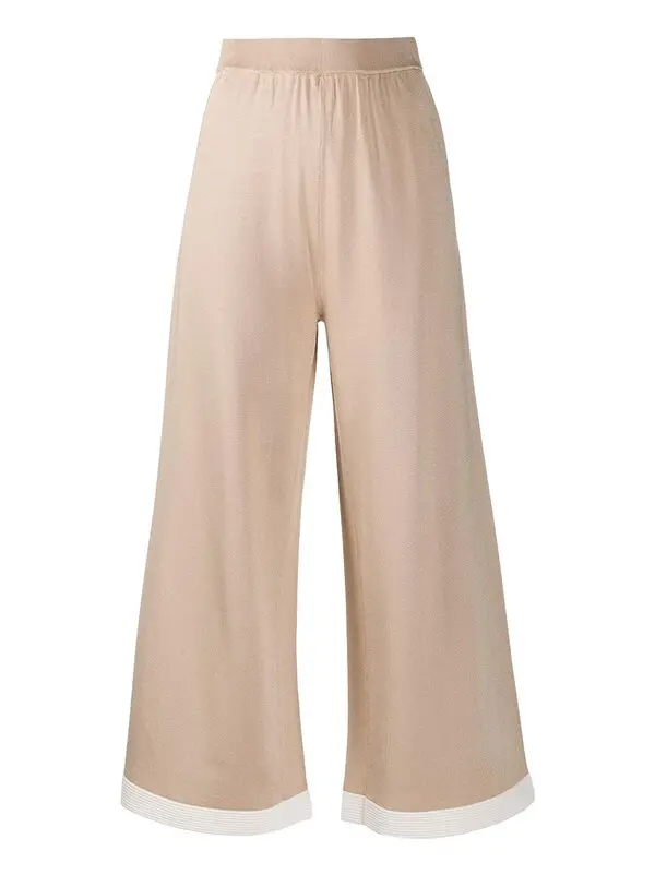 Moschino Cropped Wide Leg Trousers - Neutrals