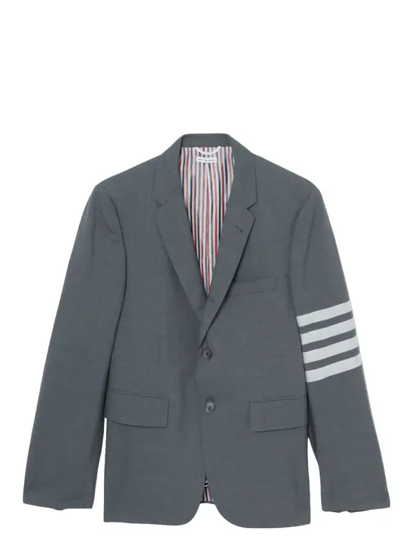 Thom Browne 4-bar Stripe Single-breasted Blazer - Grey