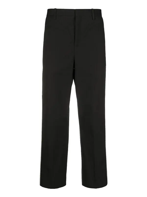 Neil Barrett Contrasting Side Panel Cropped Trousers - Black