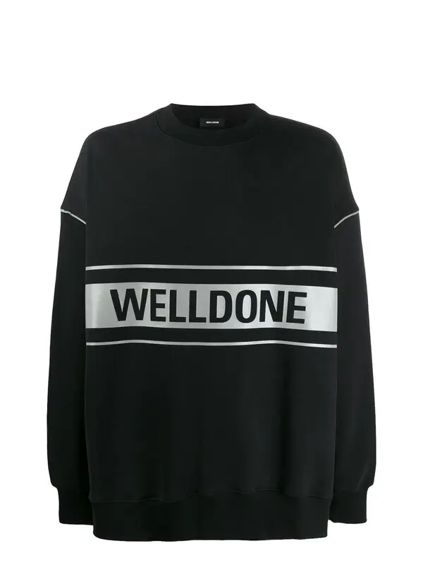 We11Done Logo Print Sweatshirt - Black