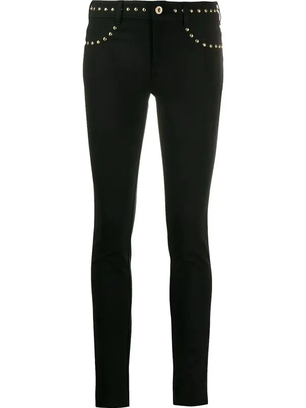 Versace Stud-detail Skinny Trousers - Black