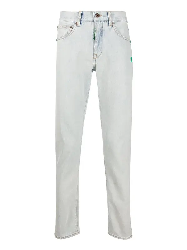Off-White Cotton Slim-fit Jeans - Blue