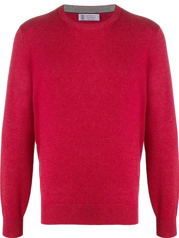 Brunello Cucinelli Rib-trimmed Cashmere Jumper - Red