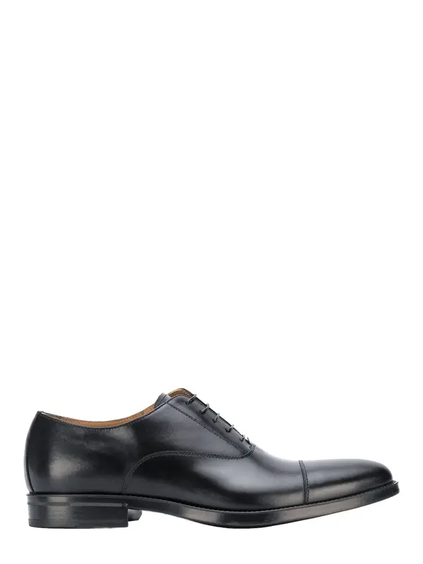 SCAROSSO Leather Oxford Shoes - Black