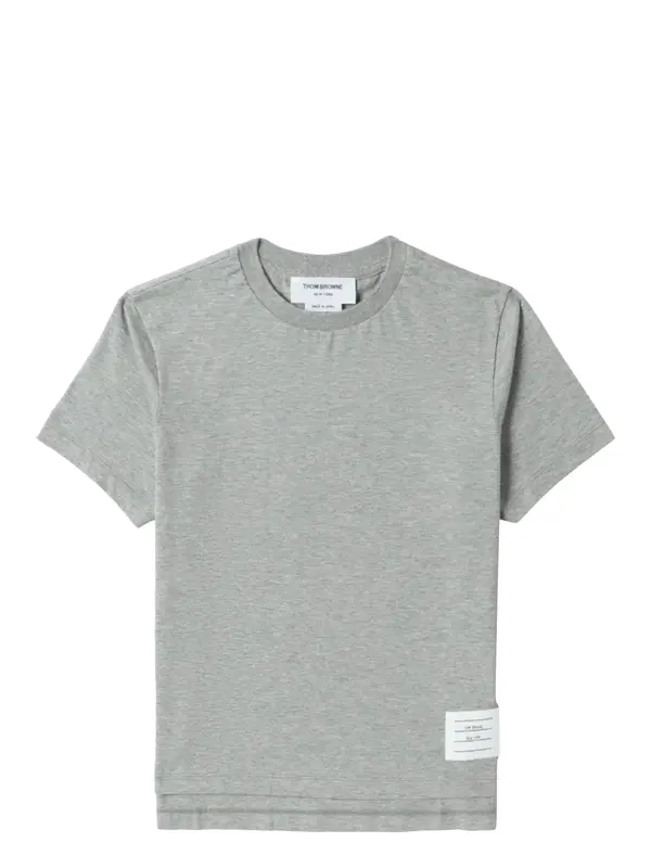 Thom Browne Logo-patch Cotton T-shirt - Grey