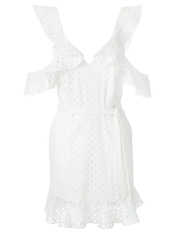 OLYMPIAH Orchid Laise Dress - White