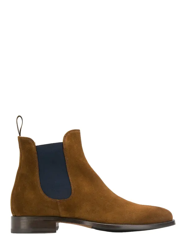 SCAROSSO Leather And Suede Chelsea Boots - Brown