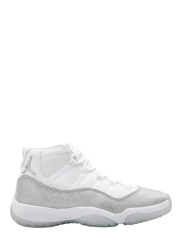 JORDAN Air Retro Metallic Silver Sneakers - White