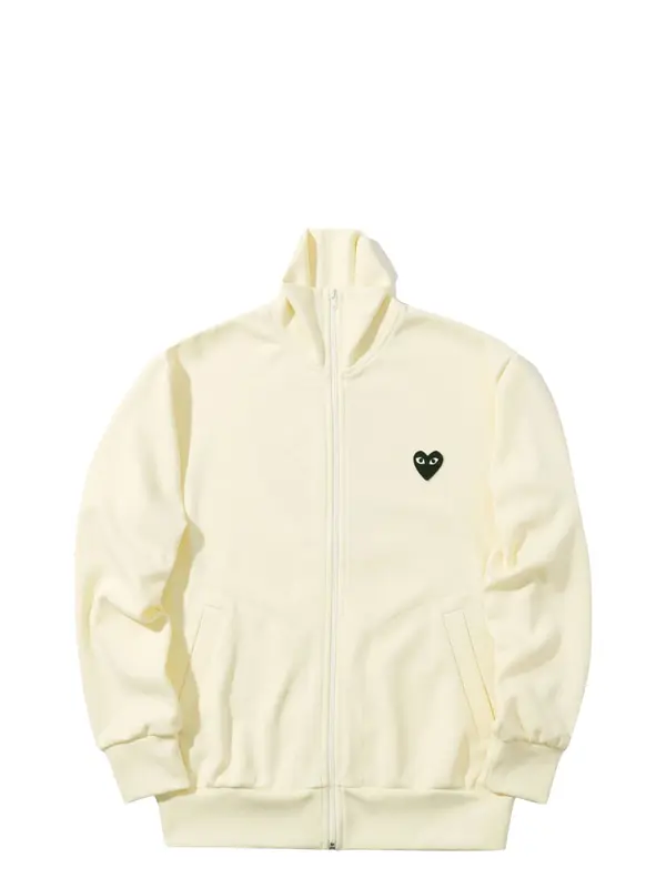 Play Comme Des Garcon Big Heart Zip-up Sweatshirt - Neutrals