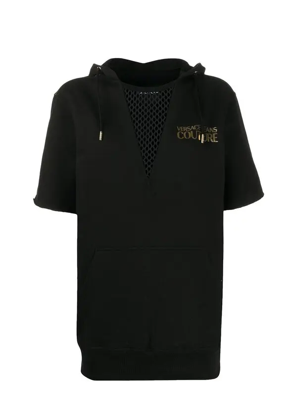 Versace Mesh Panel Hoodie - Black