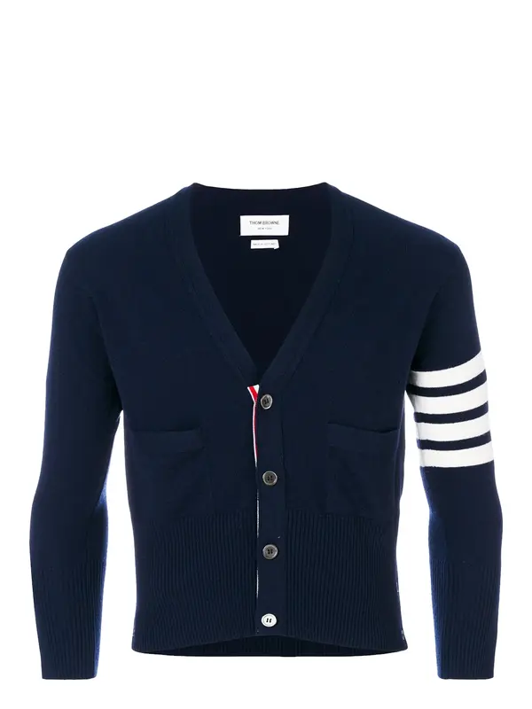 Thom Browne 4-bar Short Cashmere Cardigan - Blue