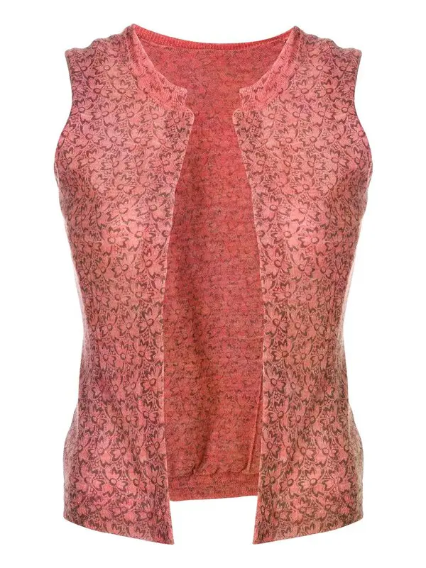 Comme Des Garçons 1990s Floral-pattern Vest - Pink