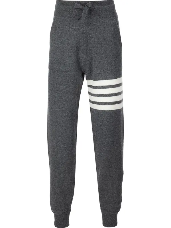 Thom Browne Stripe Detail Sweatpants - Grey