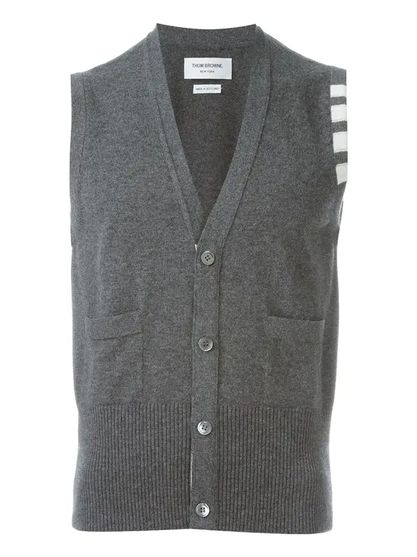 Thom Browne Sleeveless Cardigan - Grey