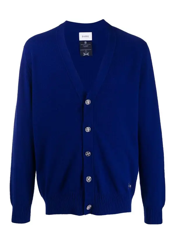 BARRIE V-neck Cashmere Cardigan - Blue