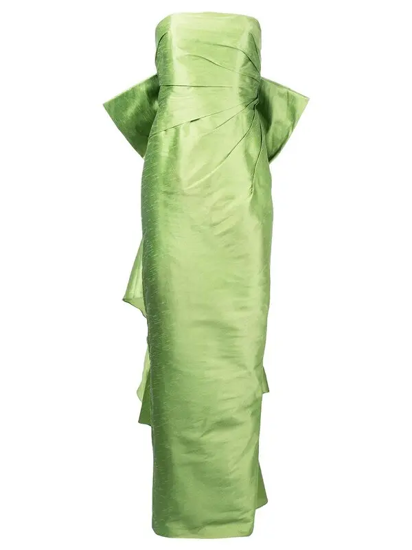BAMBAH Draped Bow Gown - Green
