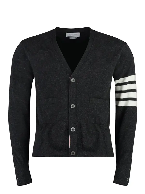 Thom Browne 4-bar Cashmere Cardigan - Grey
