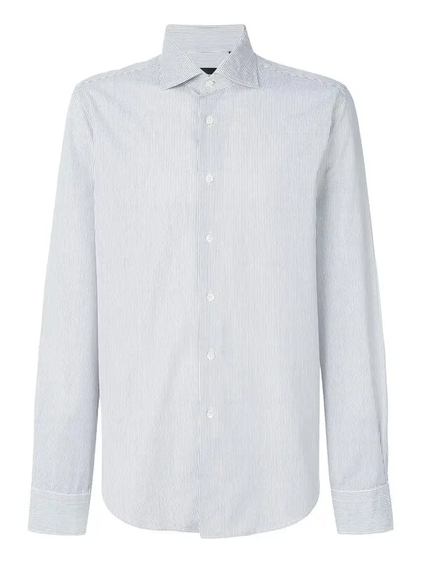DELL'OGLIO Fine Stripe Shirt - White