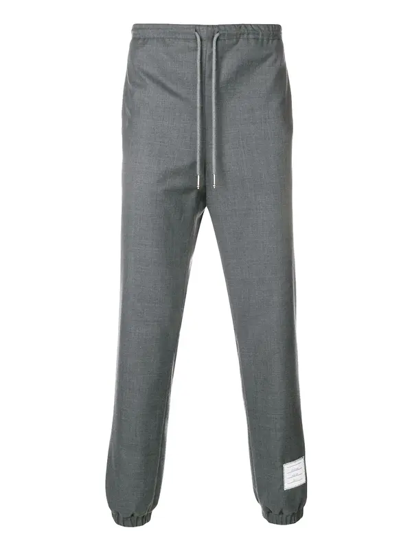 Thom Browne Drawstring-waist Wool Track Pants - Grey