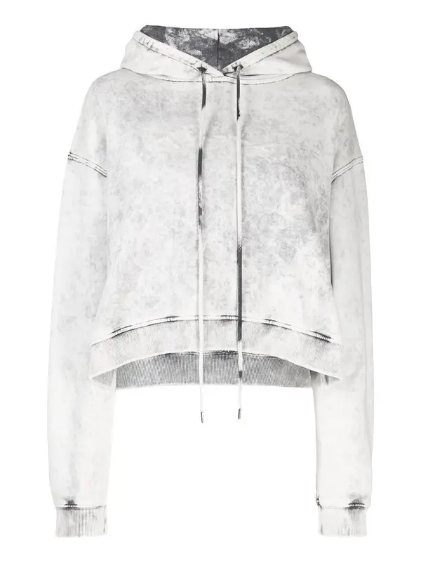 Stella McCartney Cropped Acid Wash Hoodie - White