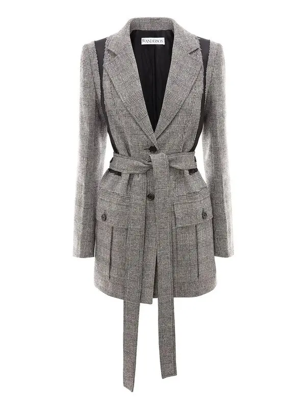 JW Anderson Belted Patchwork Jacket - Grey