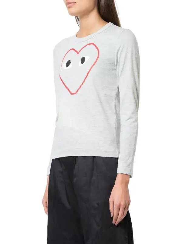 Play Comme Des Garcon Printed Logo T-shirt - Grey