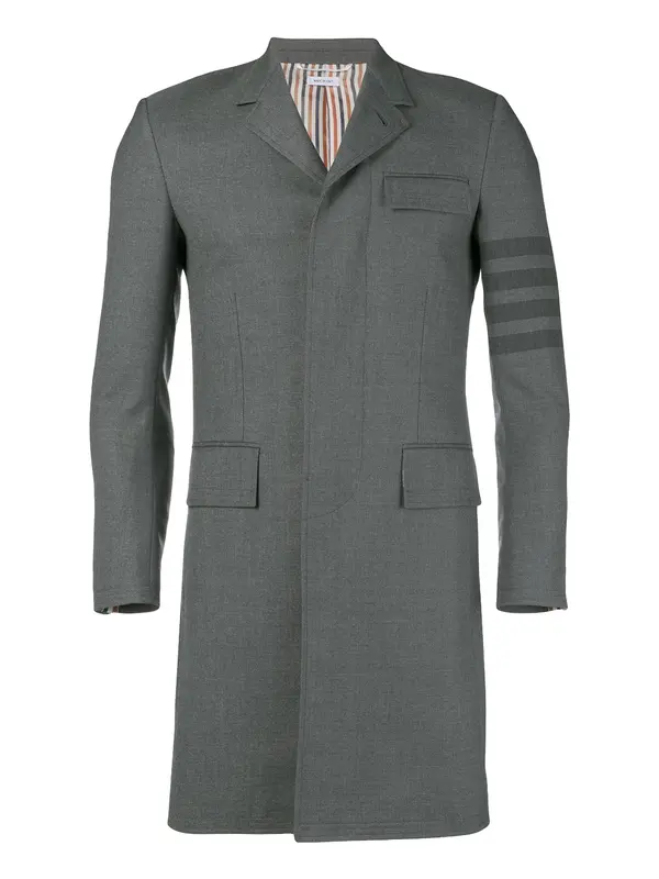 Thom Browne 4-bar High-armhole Chesterfield Coat - Grey