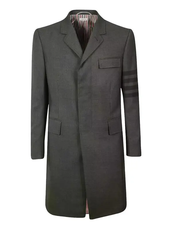 Thom Browne 4-bar High-armhole Chesterfield Coat - Grey