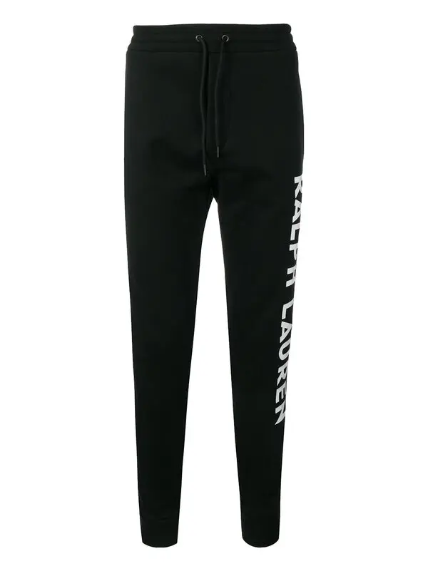 Ralph Lauren Purple Label Contrast Logo Track Pants - Black