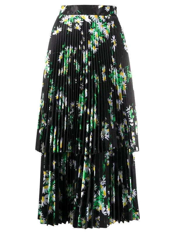 RICHARD QUINN Daisy Print Midi Dress - Black