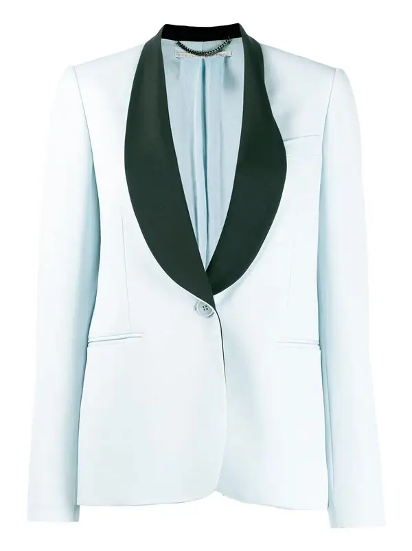 Stella McCartney Contrast Lapel Blazer - Blue