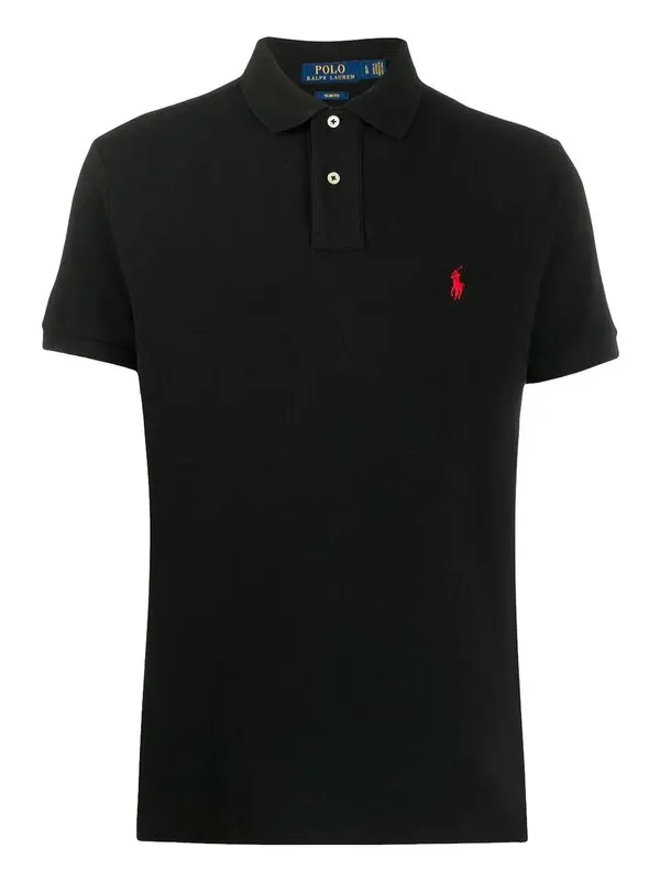Polo Ralph Lauren Embroidered Logo Polo Shirt - Black