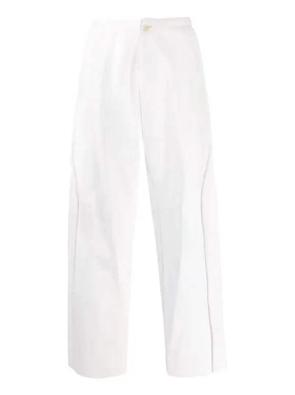 WALTER VAN BEIRENDONCK 2009/10 Glow Faux Leather Trousers - White